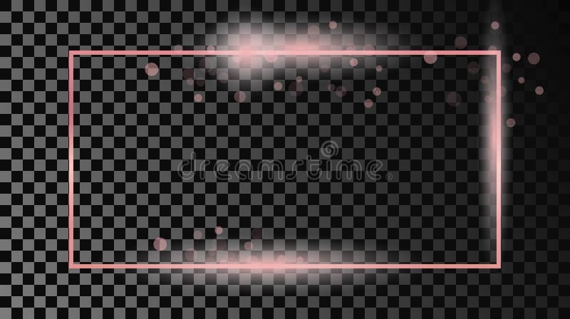 Rose Gold Glowing Rectangular Shape Frame Stock Vector - Illustration of line, glow: 265061297