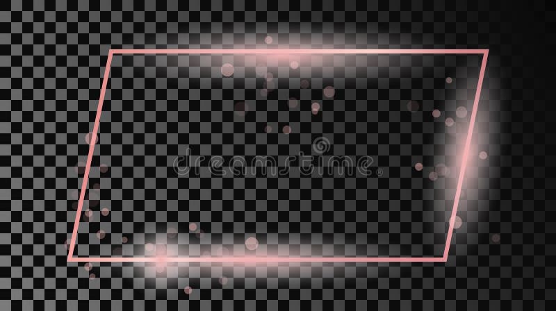 Rose Gold Glowing Rectangular Shape Frame Stock Vector - Illustration ...