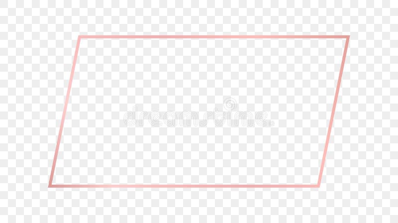 Rose Gold Glowing Rectangular Shape Frame Stock Vector - Illustration ...