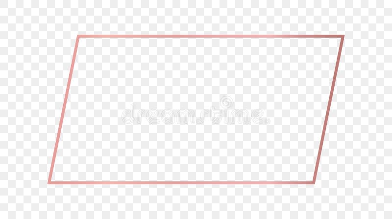 Rose Gold Glowing Rectangular Shape Frame Stock Vector - Illustration ...