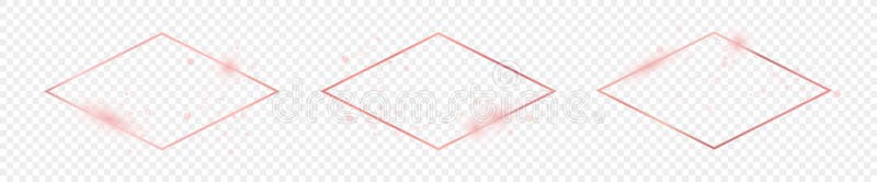 Rose Gold Glowing Rhombus Shape Frame Stock Vector - Illustration of ...