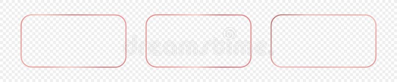Rose Gold Glowing Rounded Rectangular Frame Stock Vector - Illustration ...