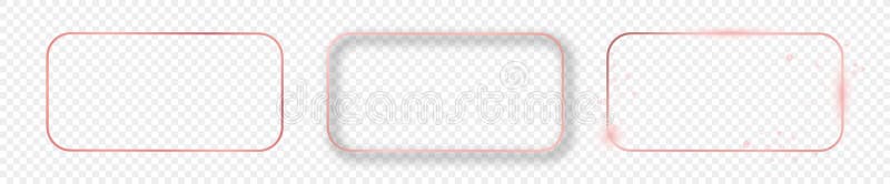 Rose Gold Glowing Rounded Rectangular Frame Stock Vector - Illustration ...