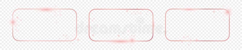 Rose Gold Glowing Rounded Rectangular Frame Stock Vector - Illustration ...