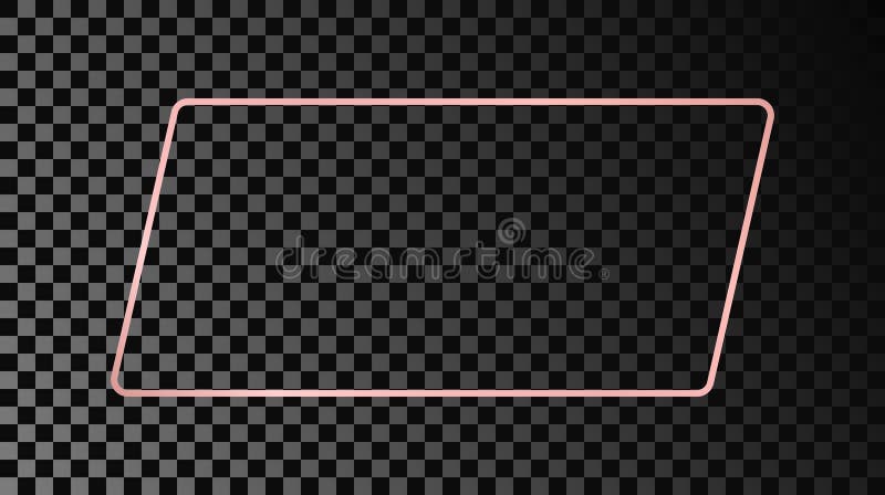 Rose Gold Glowing Rounded Rectangular Shape Frame Stock Vector - Illustration of isolated, party ...