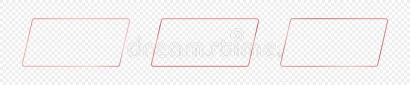 Rose Gold Glowing Rounded Rectangular Shape Frame Stock Vector ...