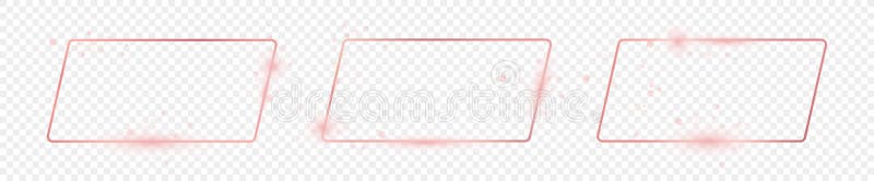 Rose Gold Glowing Rounded Rectangular Shape Frame Stock Vector ...