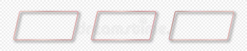 Rose Gold Glowing Rounded Rectangular Shape Frame Stock Vector ...