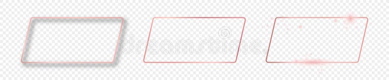 Rose Gold Glowing Rounded Rectangular Shape Frame Stock Vector ...