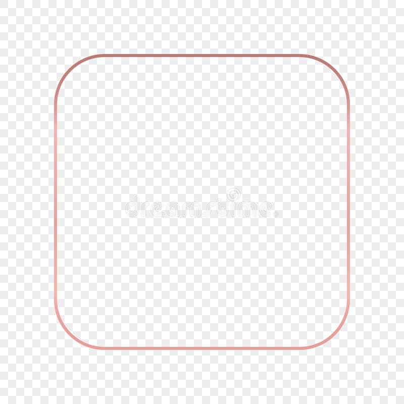 Rose Gold Glowing Rounded Square Frame Stock Vector - Illustration of ...