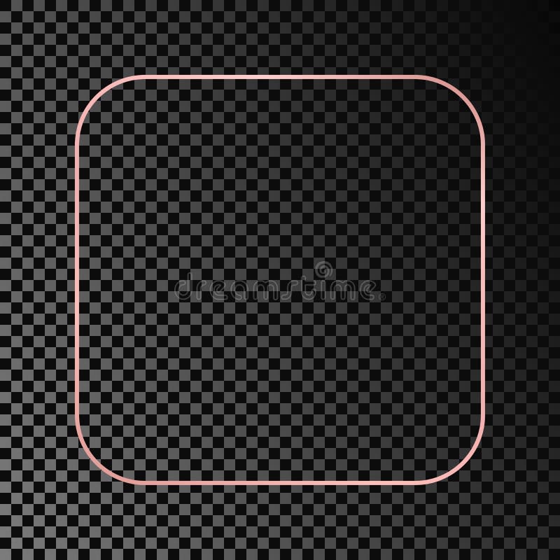 Rose Gold Glowing Rounded Square Frame Stock Vector - Illustration of ...