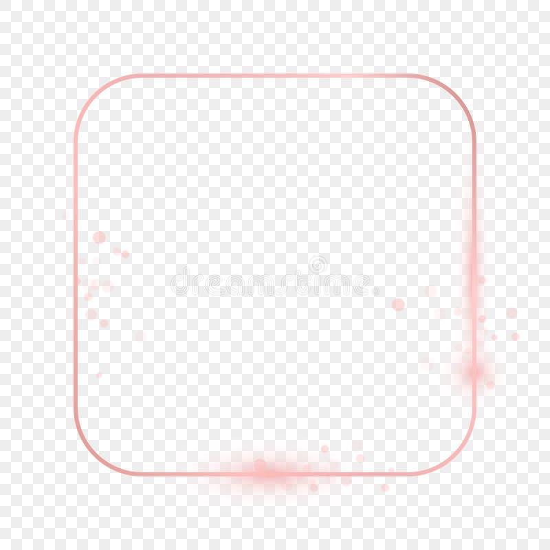 Rose Gold Glowing Rounded Square Frame Stock Vector - Illustration of ...