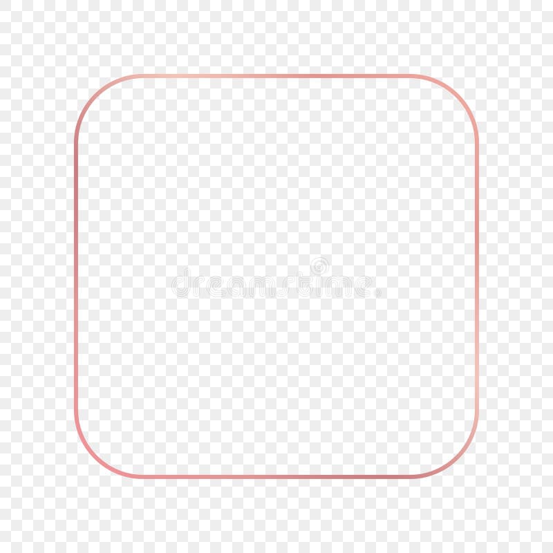 Rose Gold Glowing Rounded Square Frame Stock Vector - Illustration of ...