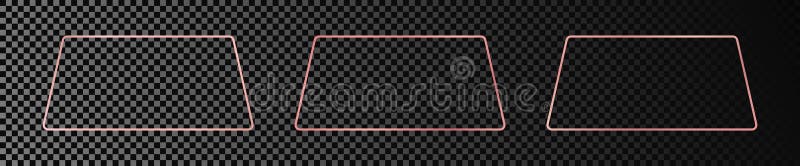 Rose Gold Glowing Rounded Trapezoid Shape Frame Stock Vector ...