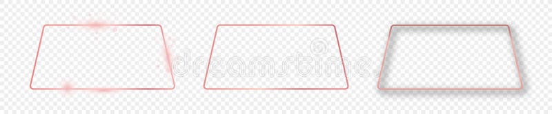 Rose Gold Glowing Rounded Trapezoid Shape Frame Stock Vector ...