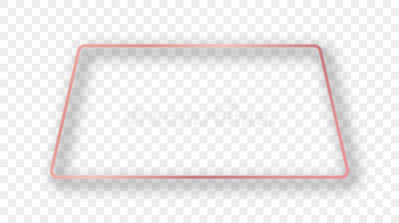 Rose Gold Glowing Rounded Trapezoid Shape Frame with Shadow Stock ...