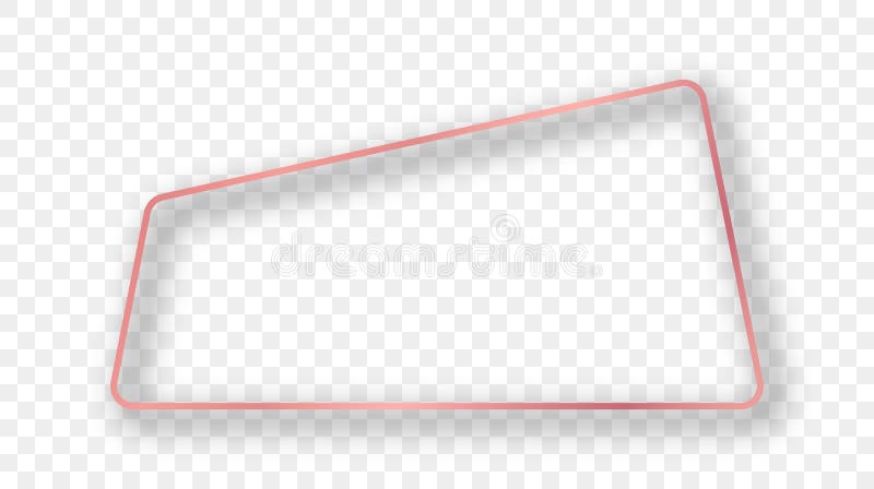 Rose Gold Glowing Rounded Trapezoid Shape Frame with Shadow Stock ...