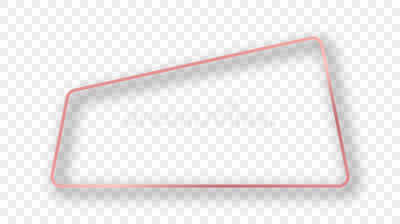 Rose Gold Glowing Rounded Trapezoid Shape Frame with Shadow Stock ...