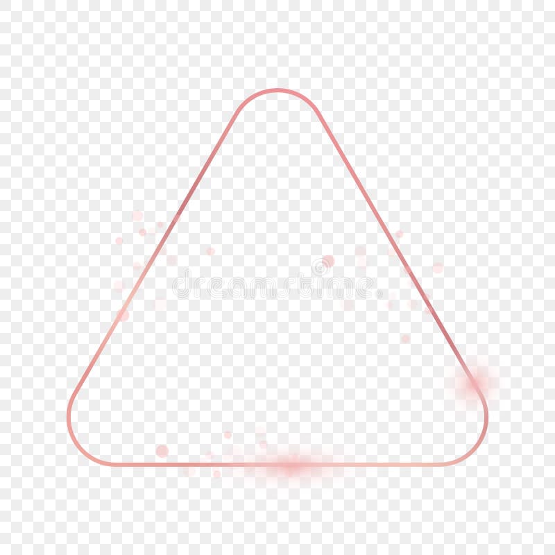 Rose Gold Glowing Rounded Triangle Frame Stock Vector - Illustration of ...
