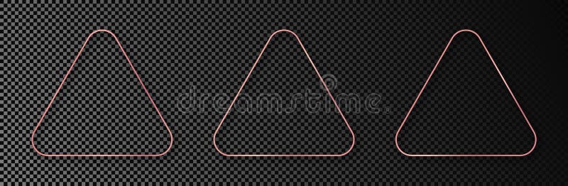 Rose Gold Glowing Rounded Triangle Frame Stock Vector - Illustration of ...