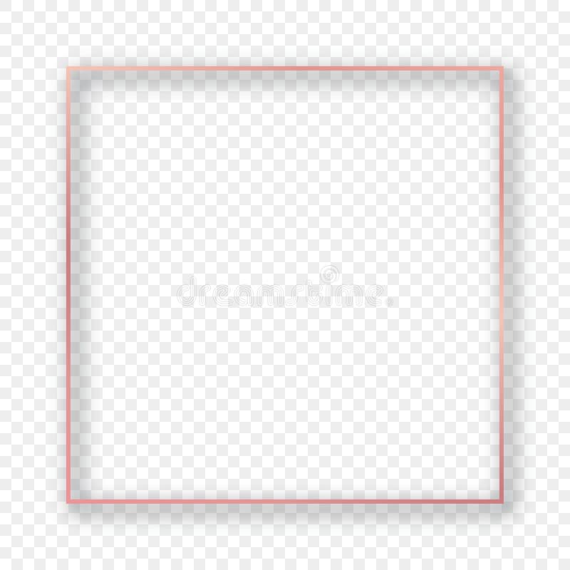 Rose Gold Glowing Square Frame Stock Vector - Illustration of greeting ...