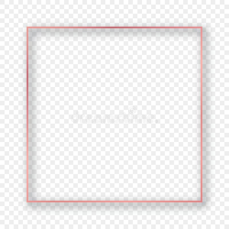 Rose Gold Glowing Square Frame Stock Vector - Illustration of glowing ...