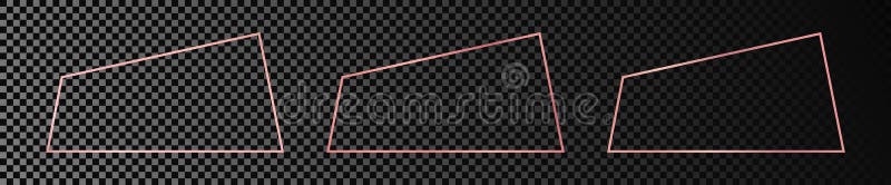 Rose Gold Glowing Trapezoid Shape Frame Stock Vector - Illustration of ...