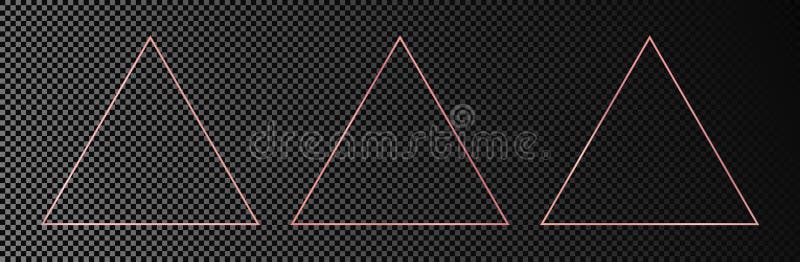 Rose Gold Glowing Triangle Frame Stock Vector - Illustration of ...