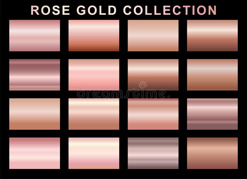 Rose Gold Gradient Backgrounds Collection Stock Vector - Illustration ...
