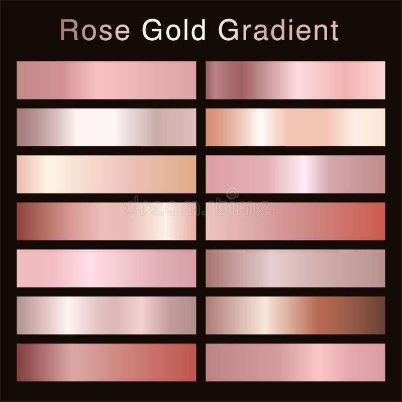 Rose Gold Gradient Backgrounds Collection Stock Vector - Illustration ...