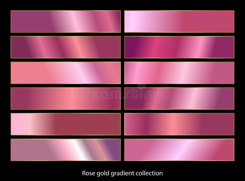 Rose Gold Gradient Backgrounds Collection. Stock Vector - Illustration ...