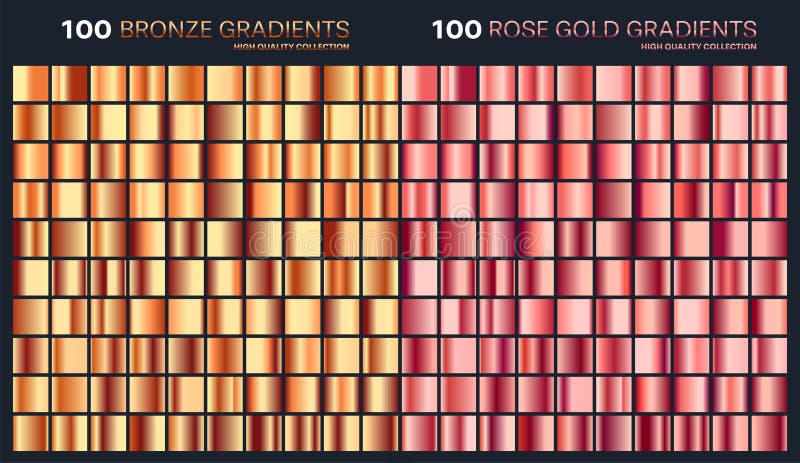 Rose Gold Gradient,pattern,template.Set of Colors for Design,collection ...