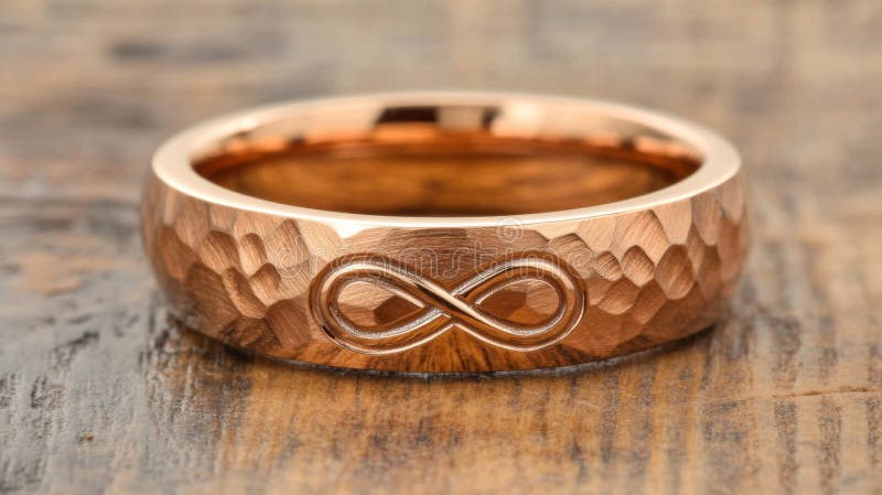 Rose Gold Hammered Infinity Symbol Ring Stock Illustration ...