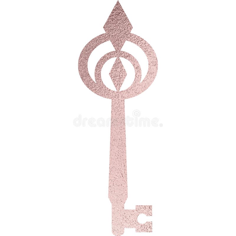 Rose gold key stock illustration. Illustration of decoration - 299461704
