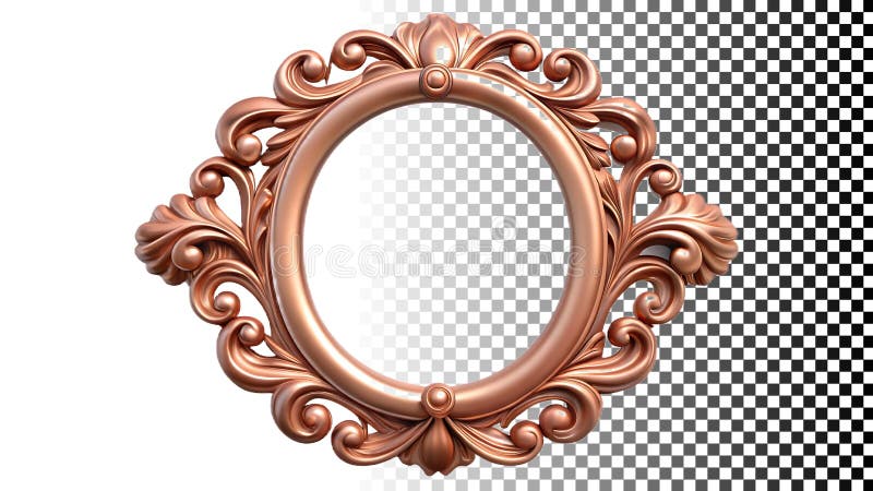 Rose Gold Mirror Frame, Decorative, Vintage and Reflective Surface Png ...