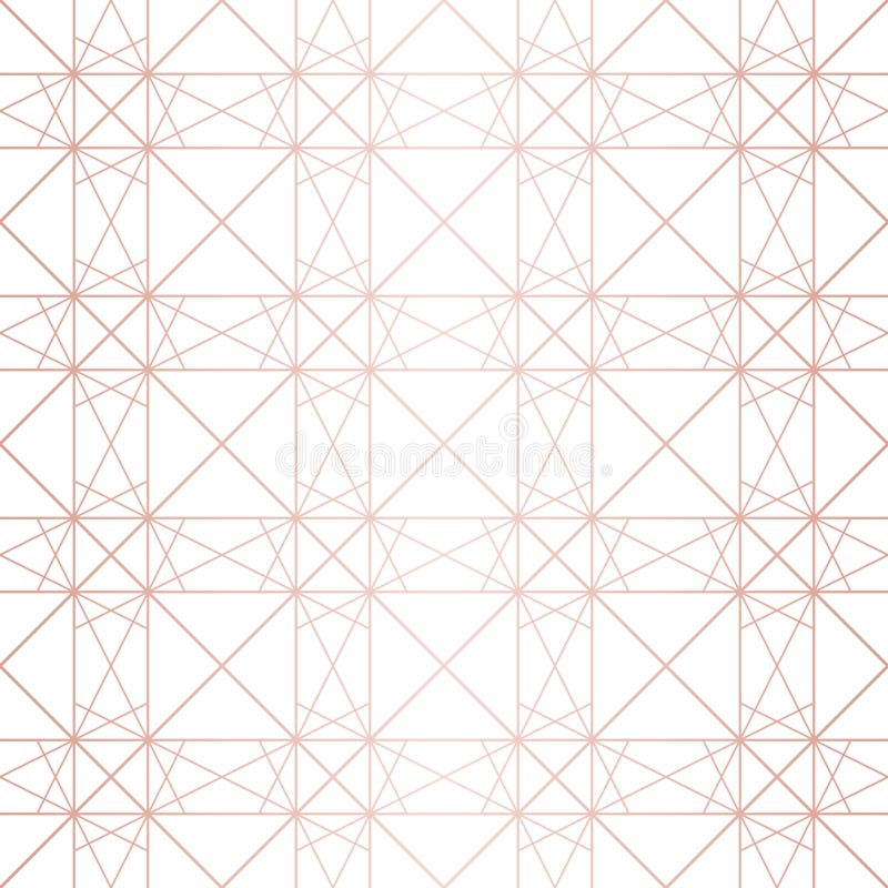 Rose Gold Pattern. Vector Geometric Lines Seamless Texture. Fashionable ...
