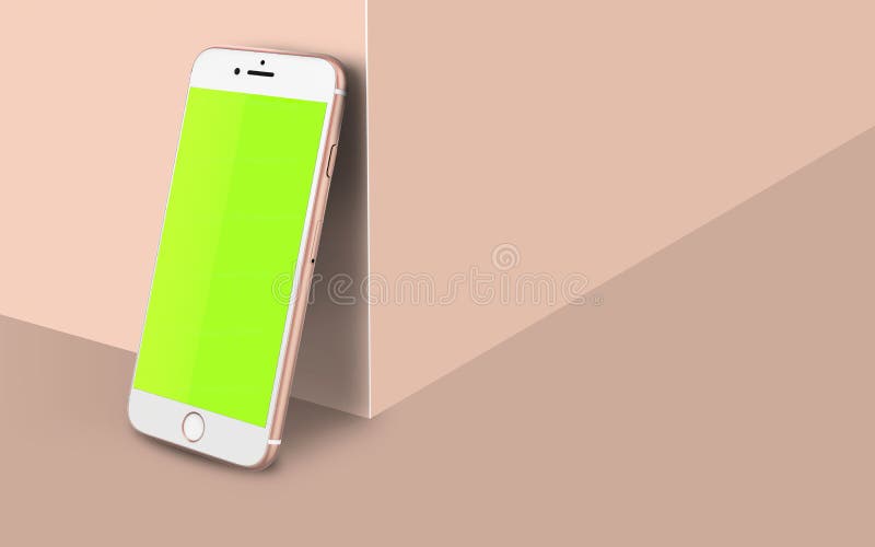 Rose Gold Phone Mockup Stage V2 Stock Illustration - Illustration of ...