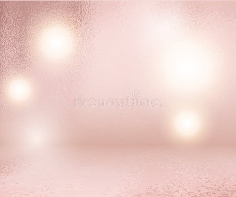 Rose Gold Photo Studio Scene. Realistic Empty Light Interior for ...