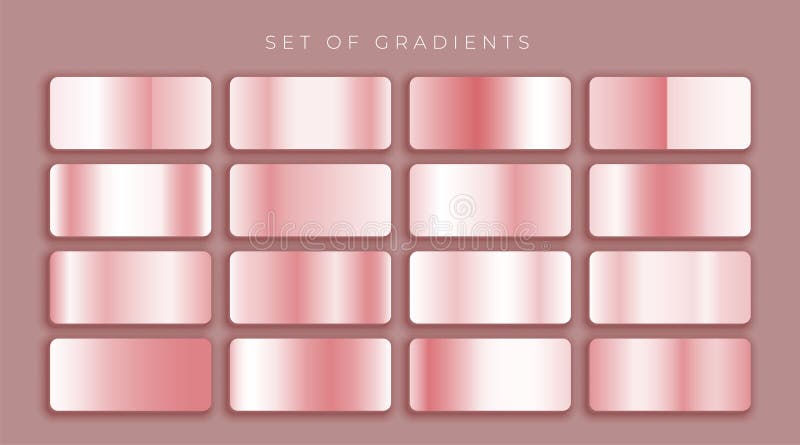Rose Gold or Pink Metallic Gradients Set Stock Vector - Illustration of ...