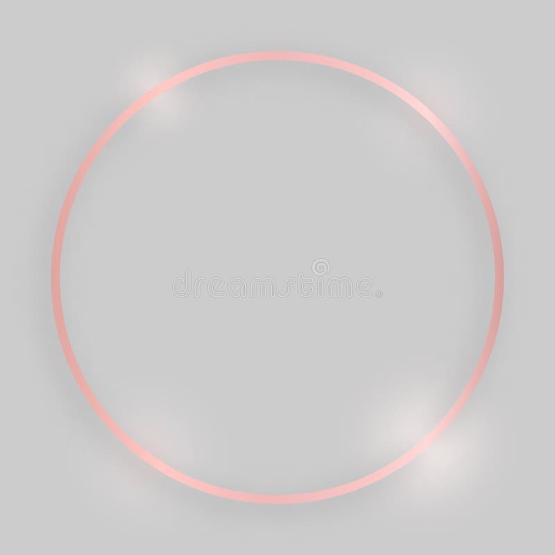 Rose Gold Shiny Round Frame with Glowing Effects Stock Vector ...