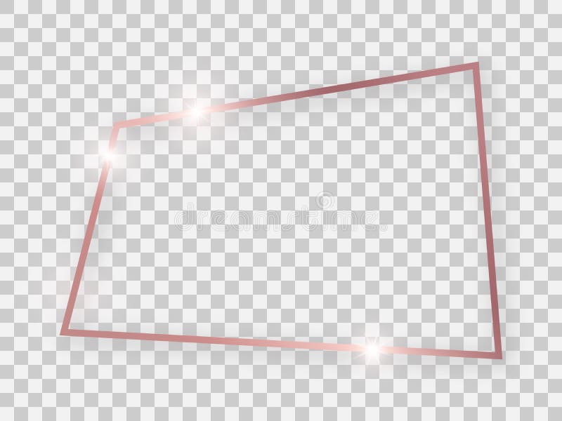 Rose Gold Shiny Rectangular Frame Stock Vector - Illustration of frame ...