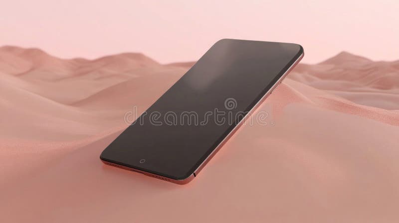 Rose Gold Smartphone in Pink Sand Desert Stock Illustration ...