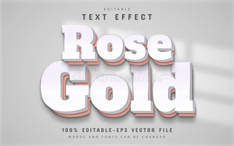Rose gold text effect stock vector. Illustration of glitter - 256133932