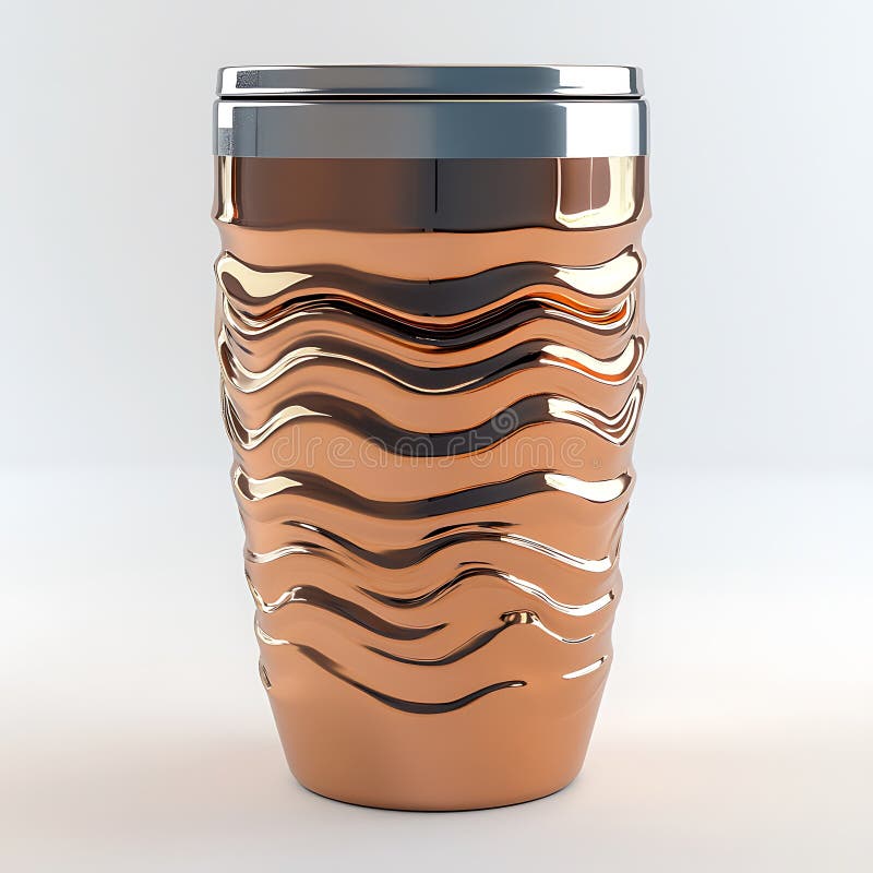 Rose Gold Travel Mug with Wave Design Editorial Image - Image of rose ...