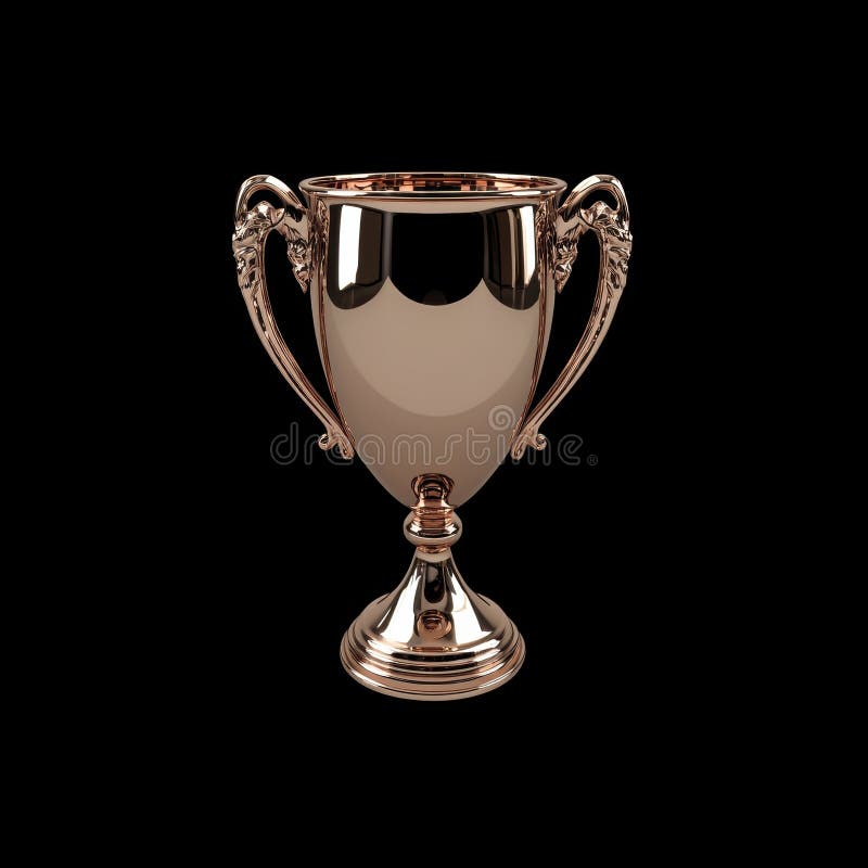 Rose Gold Trophy on Black Background Stock Illustration - Illustration ...