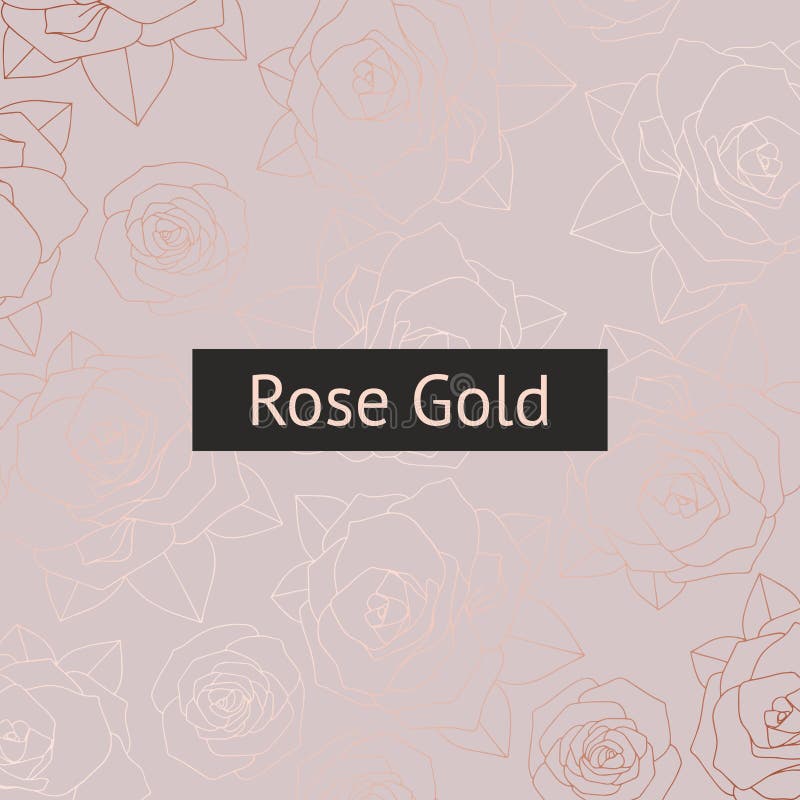 Rose Gold. Vector Pattern with Roses Stock Vector - Illustration of ...