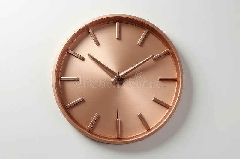 Rose Gold Wall Clock - Stylish and Modern Design Stock Illustration ...