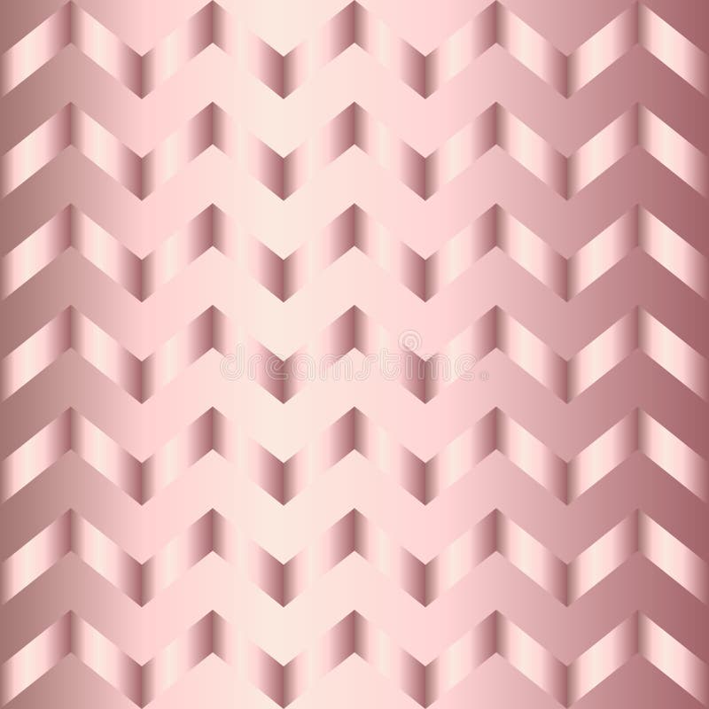 Rose Golden Metal Gradient Chevron Pattern Background Stock Vector ...