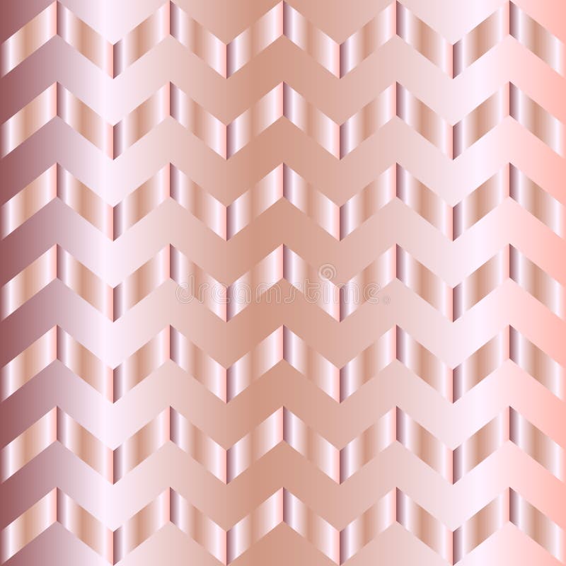 Rose Golden Metal Gradient Chevron Pattern Background Stock Vector ...