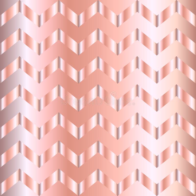 Rose Golden Metal Gradient Chevron Pattern Background Stock Vector ...